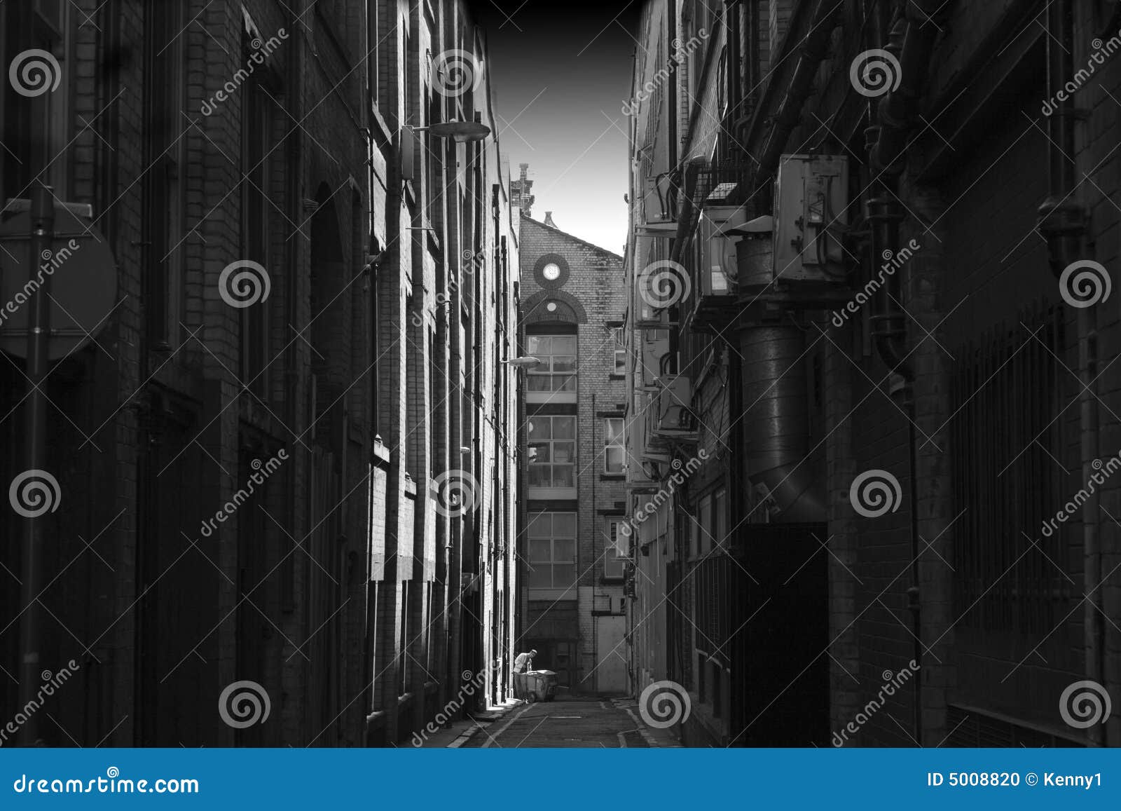 Looking Down a Long Dark Back Alley Stock Photo - Image of night ...