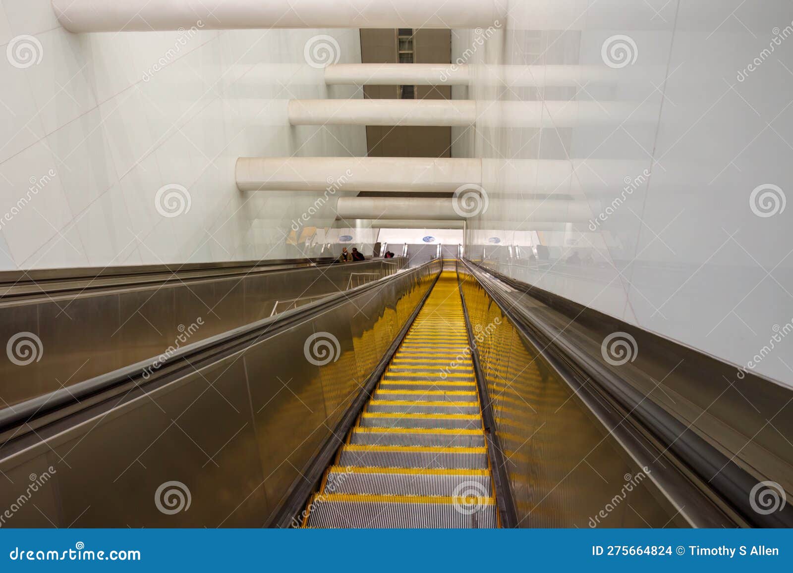 Looking Down a Long Escalator. Stock Photo - Image of indoors, looking ...