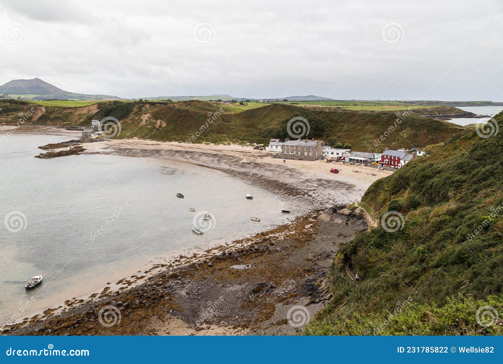 Morfa Nefyn beach stock photo. Image of local, landmark - 231785822