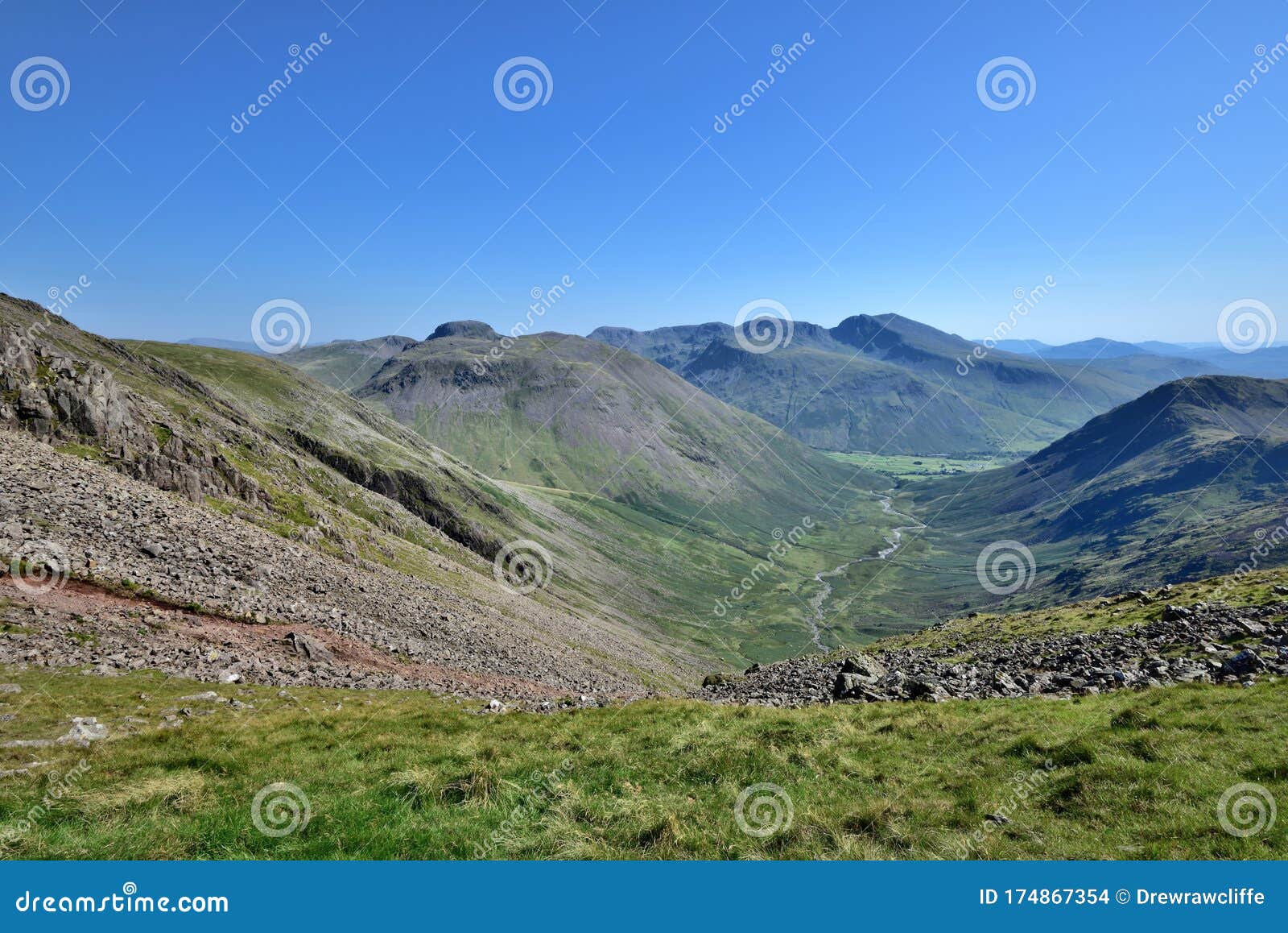 The mountains of Wasdale stock photo. Image of hikers - 174867354