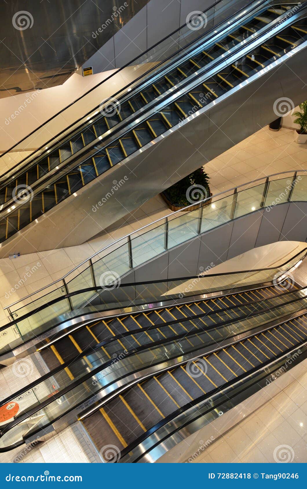 Looking Down at Multiple Escalators Editorial Stock Photo - Image of ...