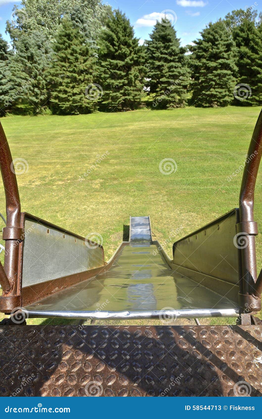 Looking Down an Old Slippery Slide Stock Image - Image of children ...
