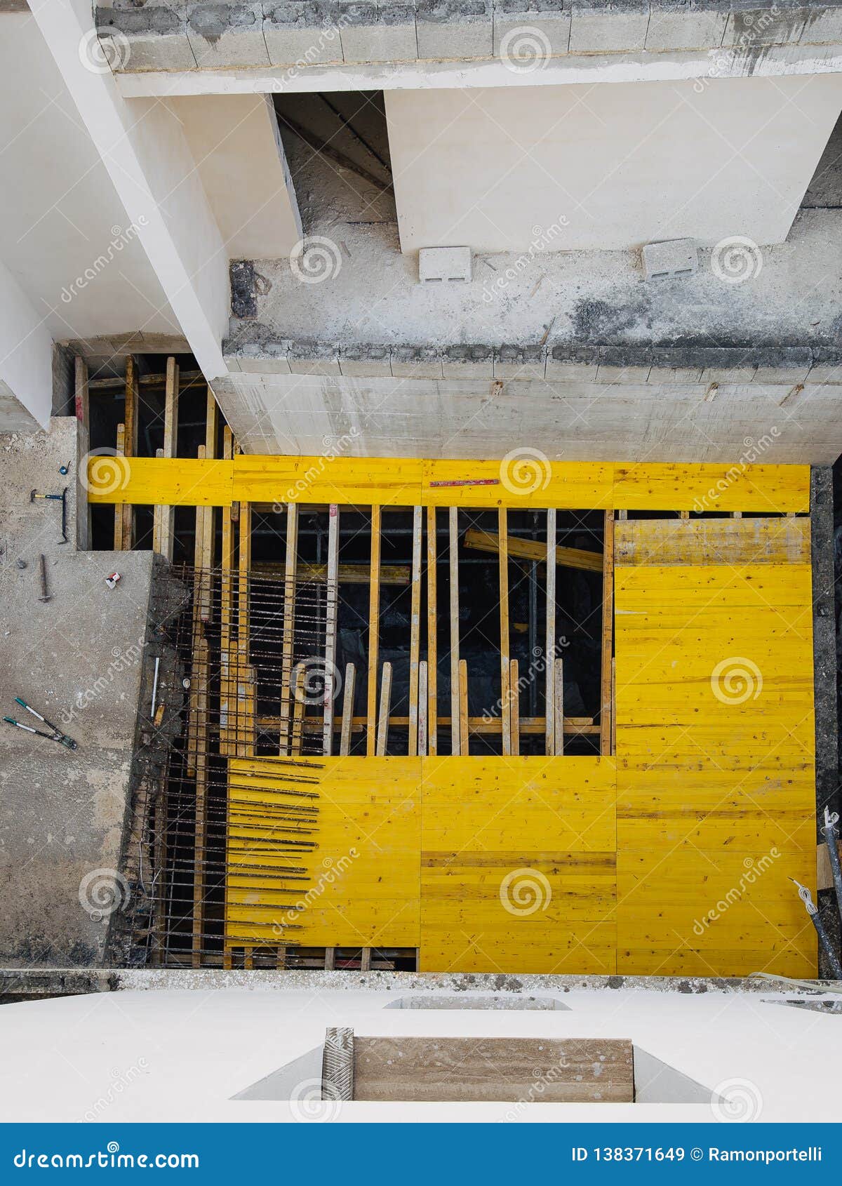 Looking Down Onto Concrete Formwork at a Construction Site in Malta ...