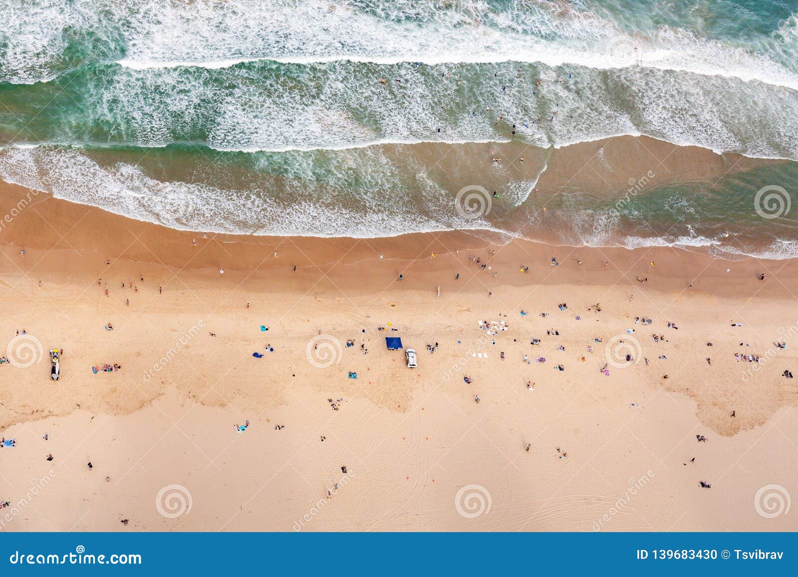Looking Down on People on the Beach. Stock Photo - Image of tourism ...