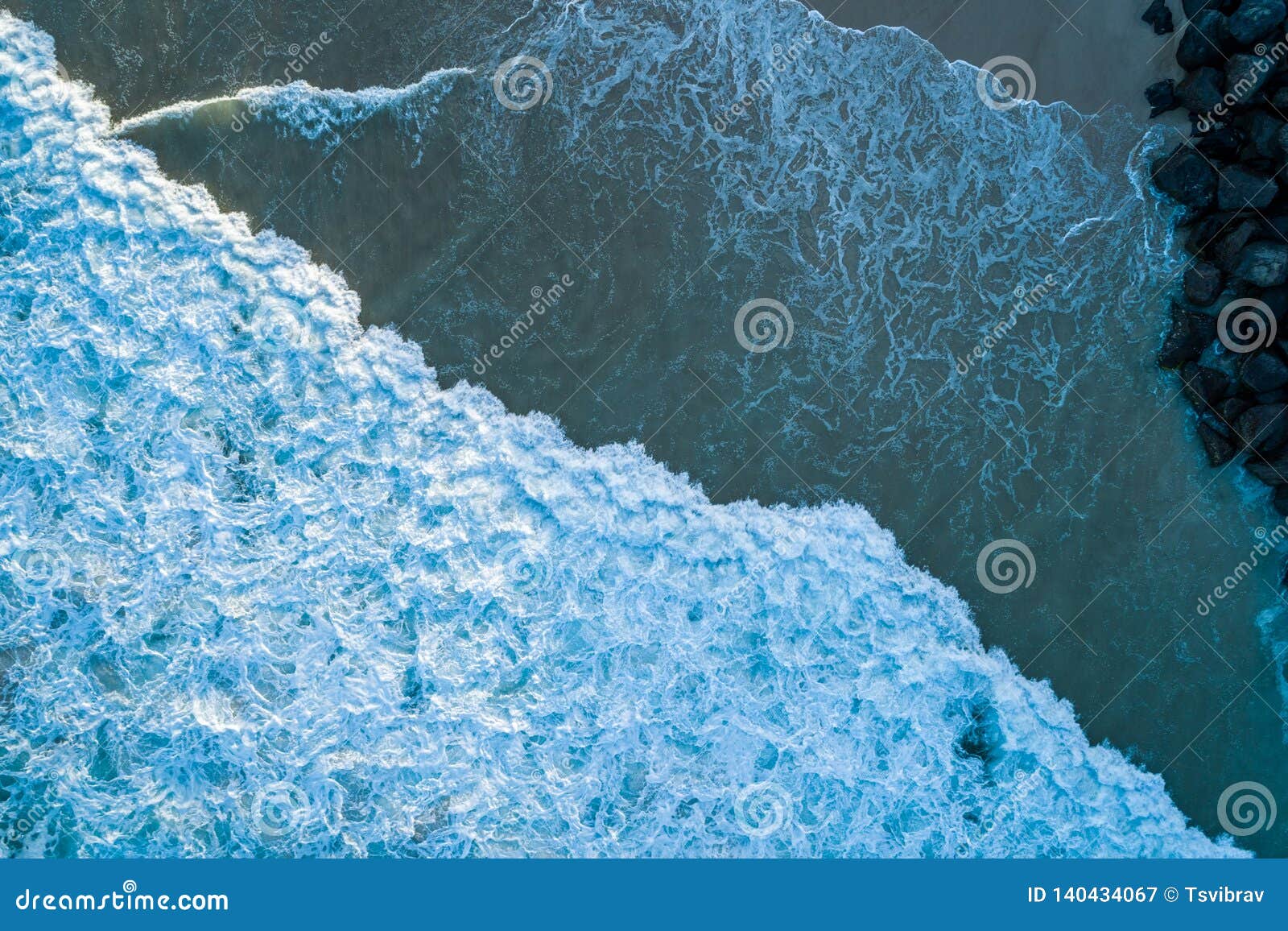 Looking Down at Powerful Ocean Wave. Stock Image - Image of strong ...