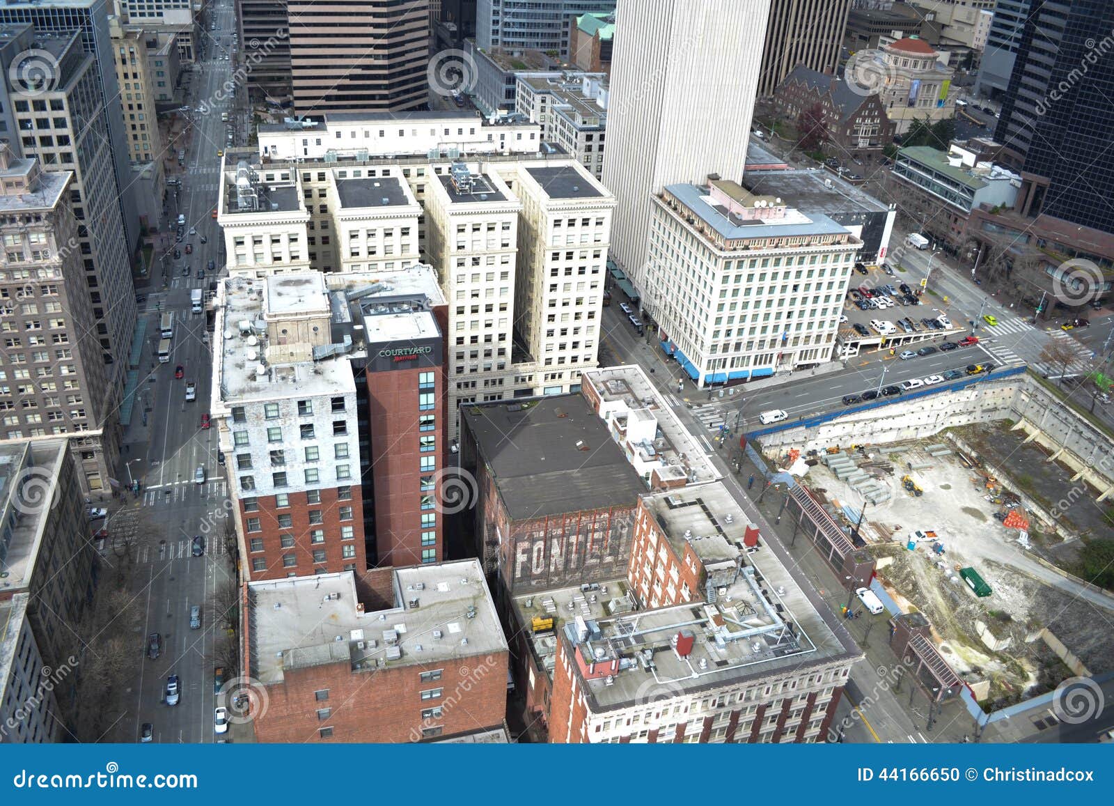Looking Down from Smith Tower Observation Deck, Seattle, Washington ...