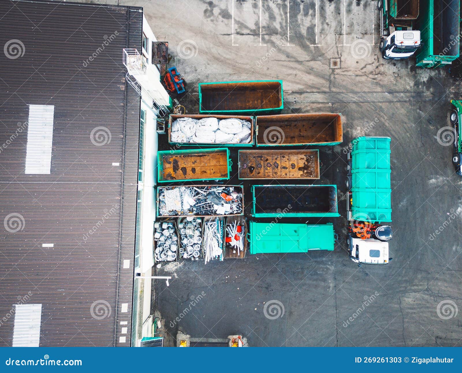 Looking Down at Sorting Containers for Different Garbage Recycling ...