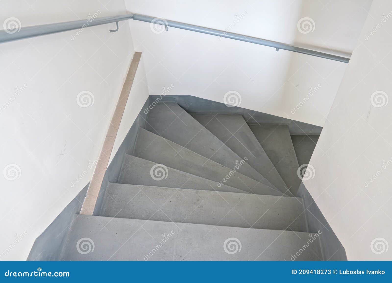 Looking Down Stairs Inside Building, L Turn Few Steps Down Stock Image ...