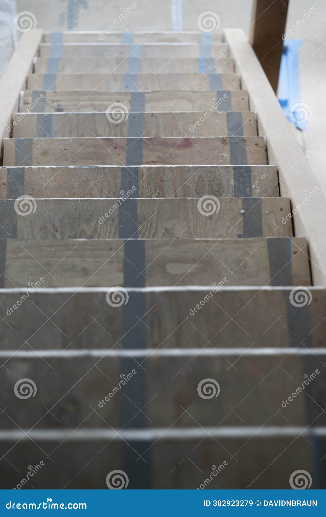 Looking Down at Unfinished Steps and Staircase during Home Construction ...