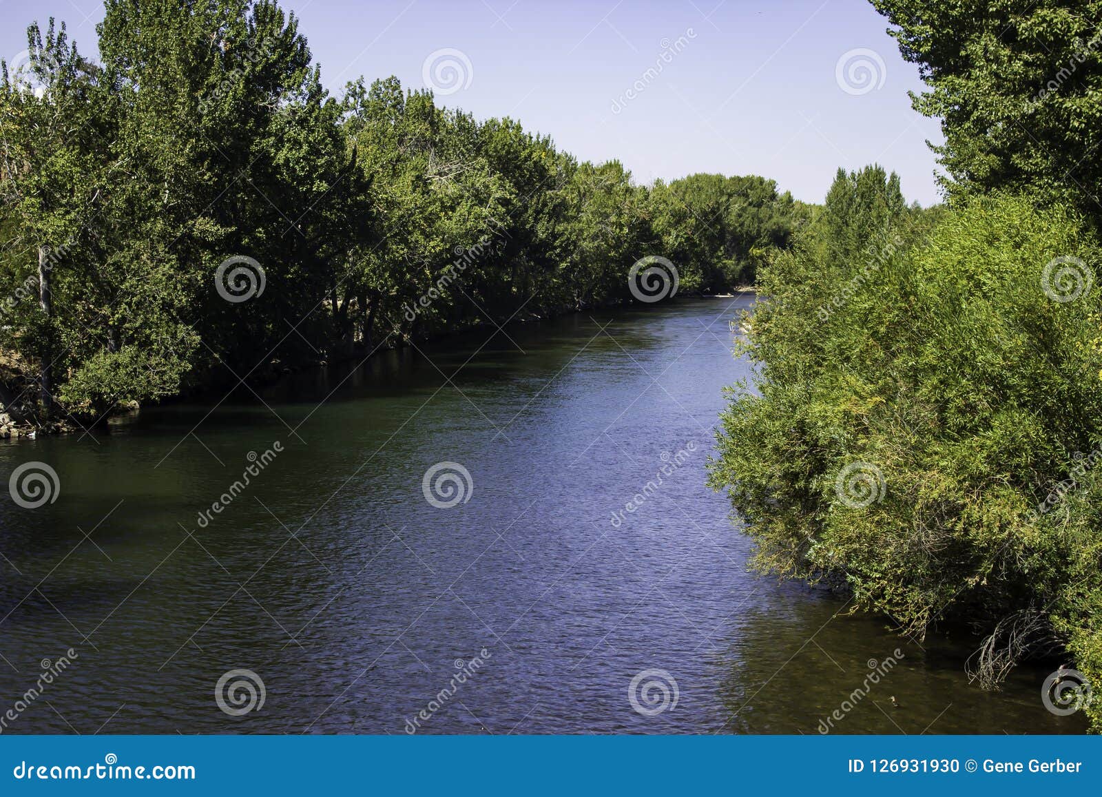 Looking Downstream stock photo. Image of water, blue - 126931930