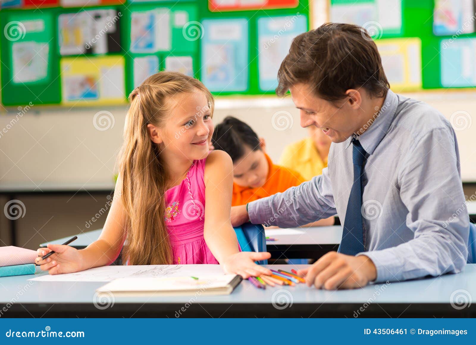 Looking at drawing stock image. Image of pretty, creativity - 43506461