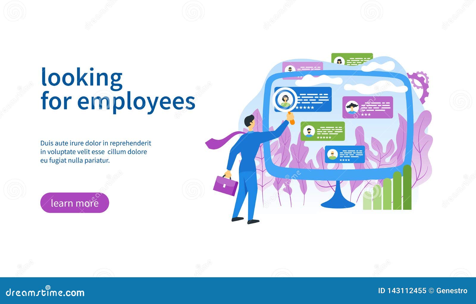 Looking for employees stock vector. Illustration of online - 143112455