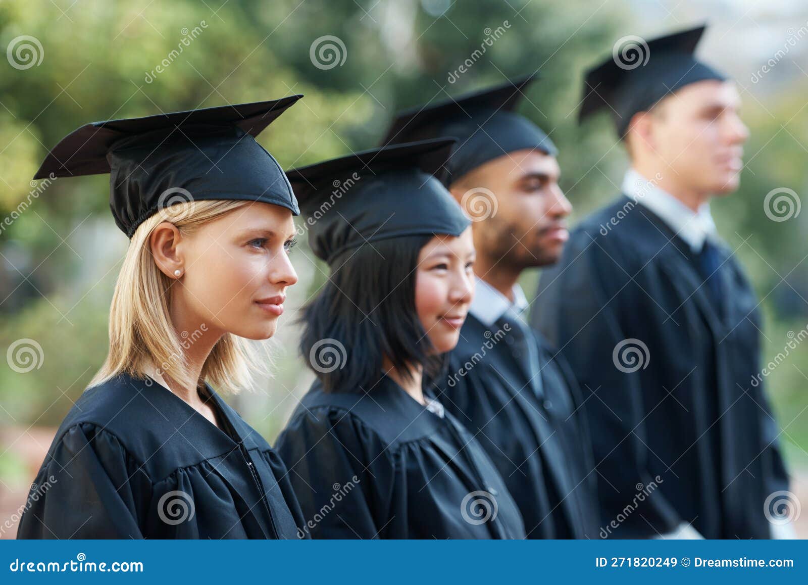 Looking Forward To a Bright Future. Young College Graduates Holding ...