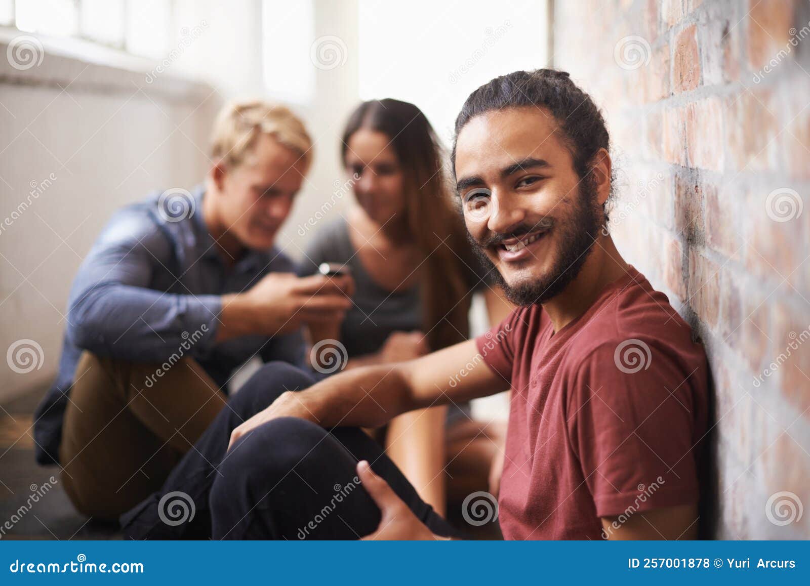 Looking Forward To the Next Class. Three Students Relaxing in the ...