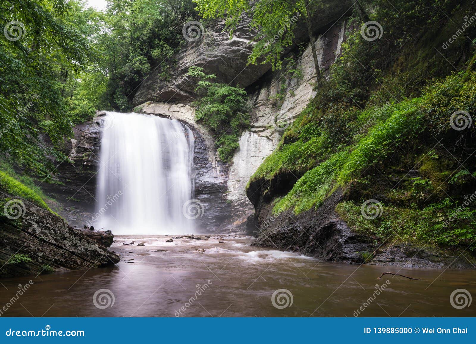 Looking Glass Falls Waterfalls North Carolina Stock Photo - Image of ...