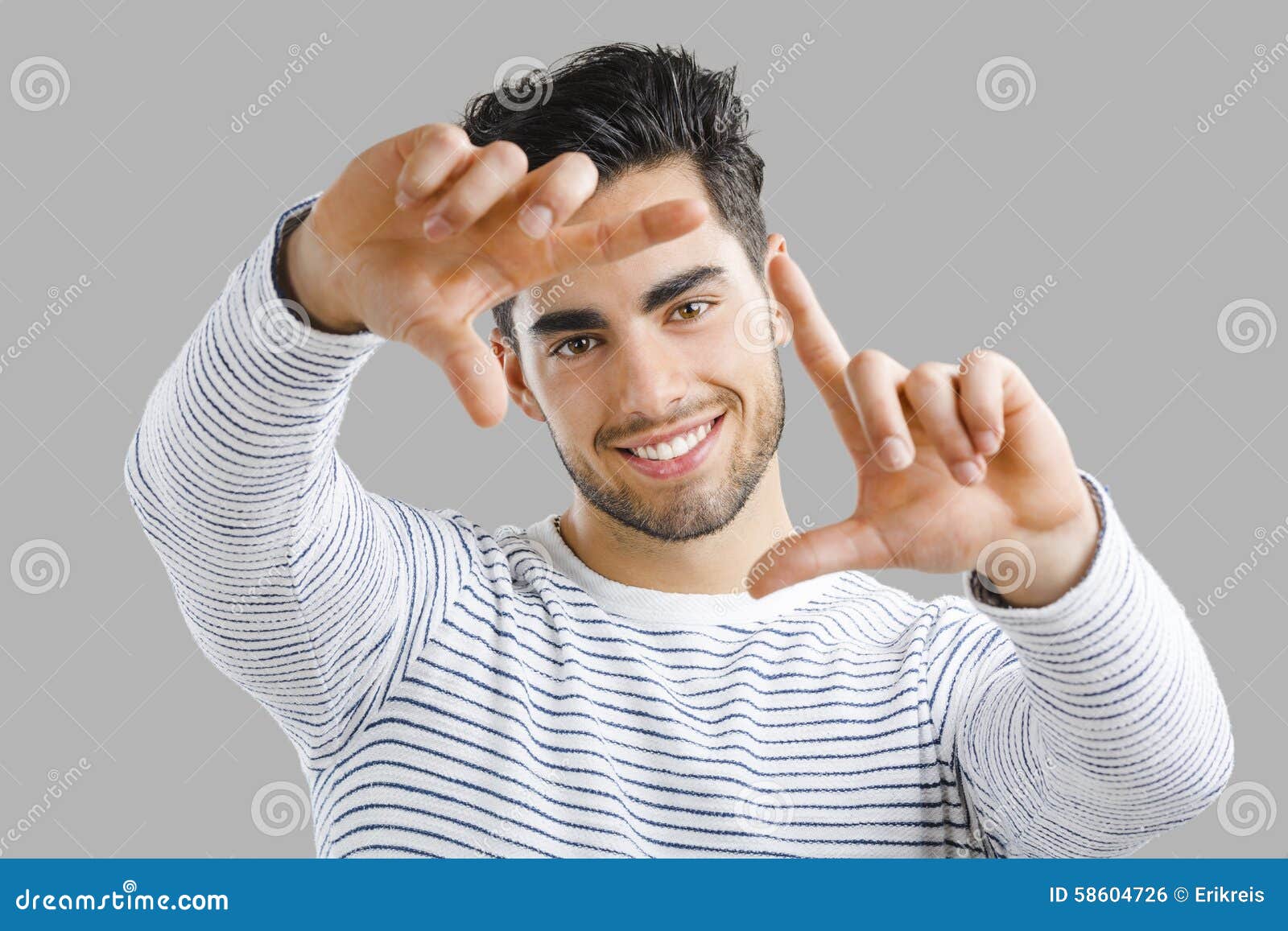 Looking through hands stock photo. Image of show, happy - 58604726