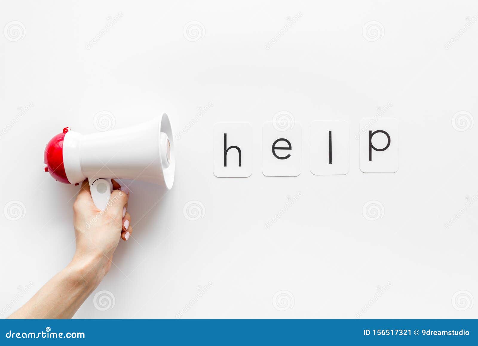 Looking for a Help Concept with Text and Megaphone on White Background ...