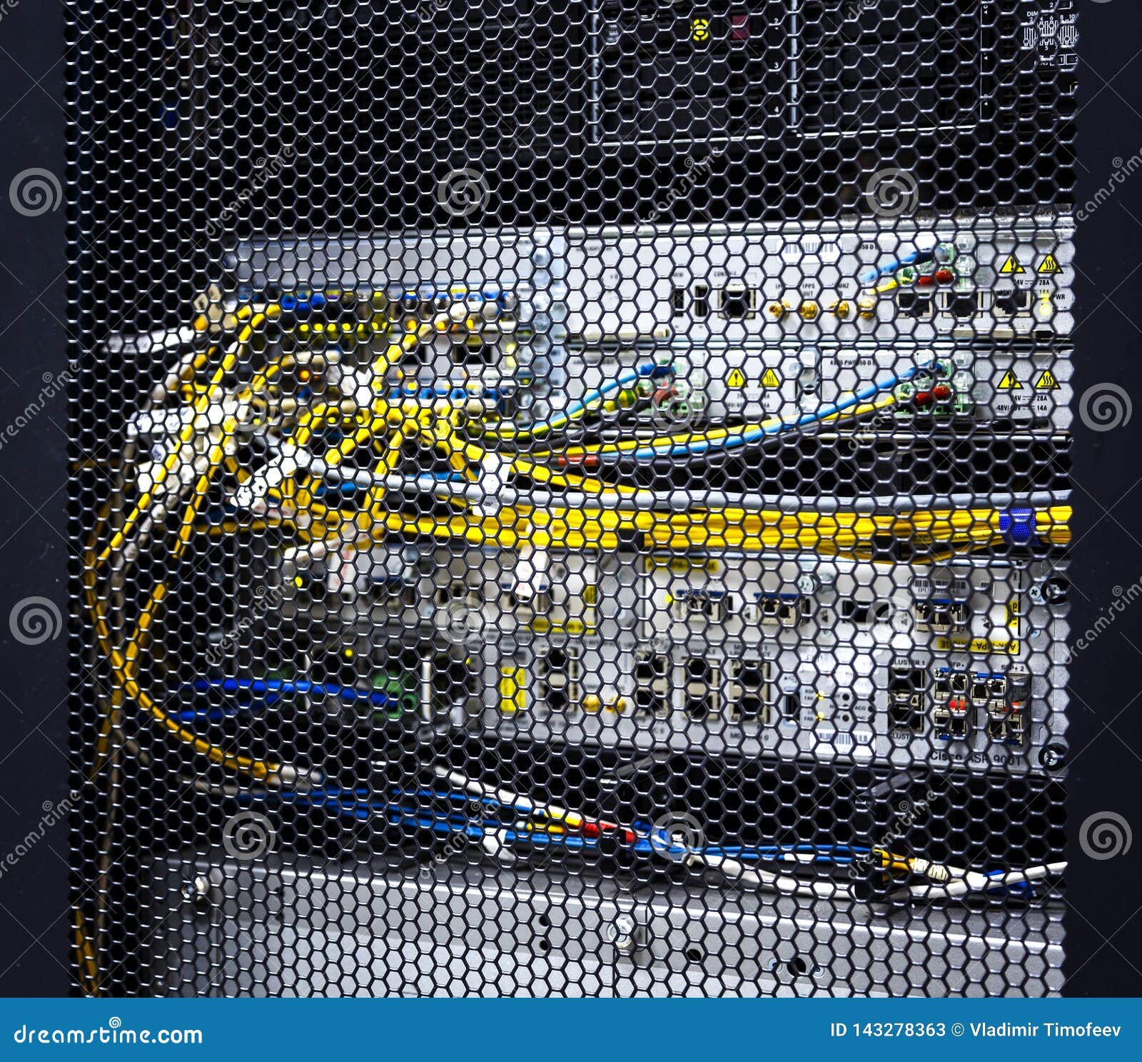 Looking through Honeycomb Pattern Doors Inside Modern Big Data Server ...