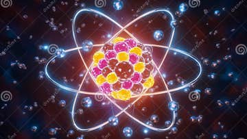 Looking Inside the Atom Nucleus, Protons, Neutrons, Electrons. Atomic ...