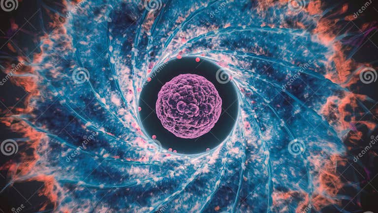 Looking Inside the Atom Nucleus, Protons, Neutrons, Electrons. Atomic ...