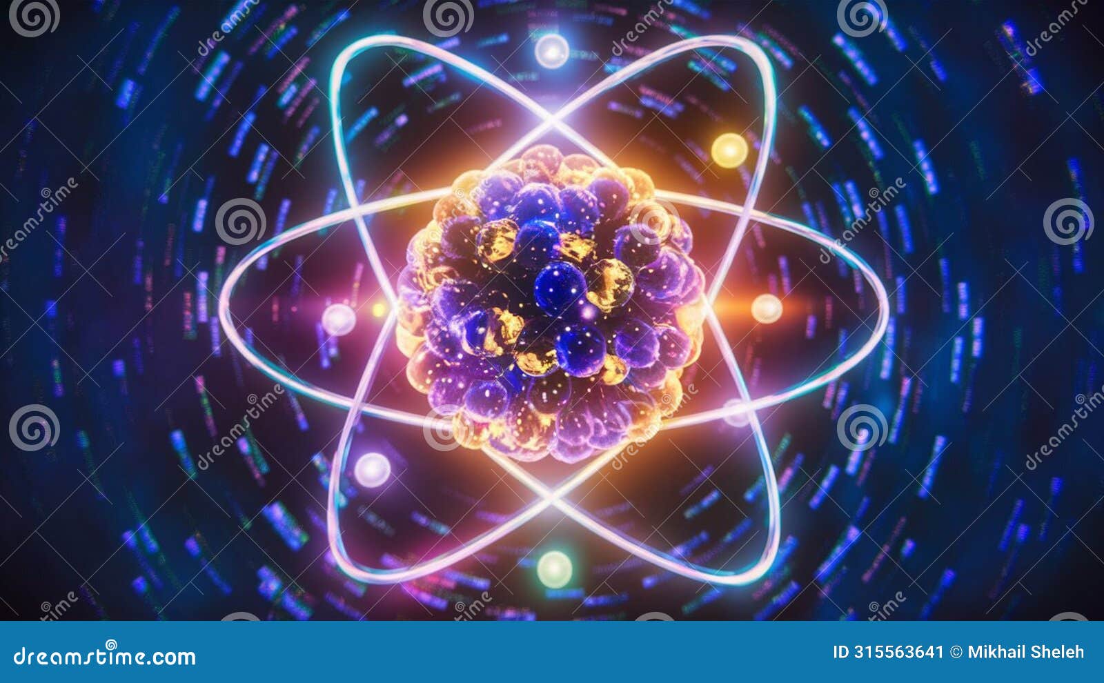 Looking Inside the Atom Nucleus, Protons, Neutrons, Electrons. Atomic ...
