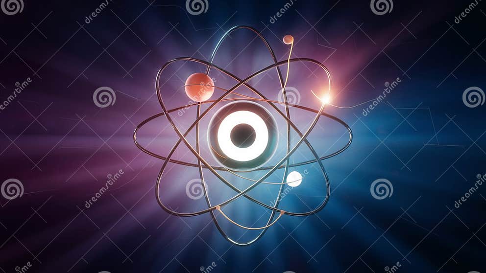 Looking Inside the Atom Nucleus, Protons, Neutrons, Electrons. Atomic Energy Stock Illustration ...