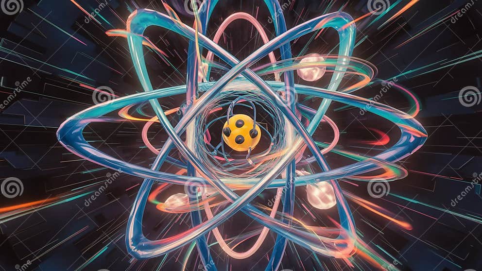 Looking Inside the Atom Nucleus, Protons, Neutrons, Electrons. Atomic ...