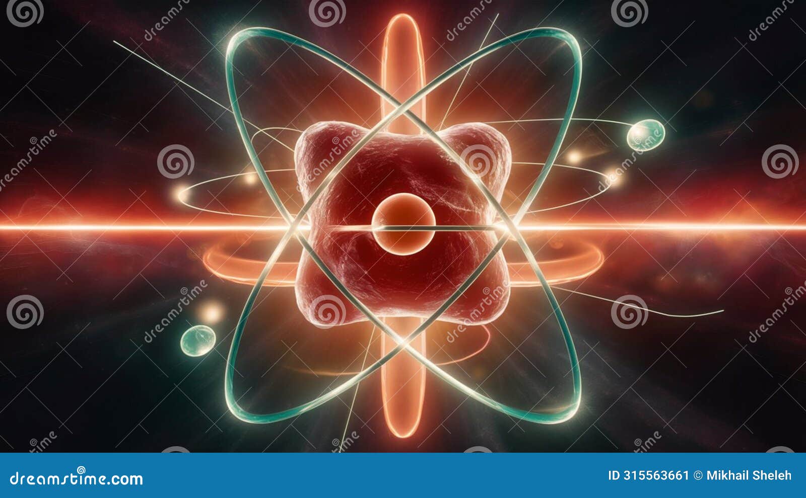 Looking Inside the Atom Nucleus, Protons, Neutrons, Electrons. Atomic ...
