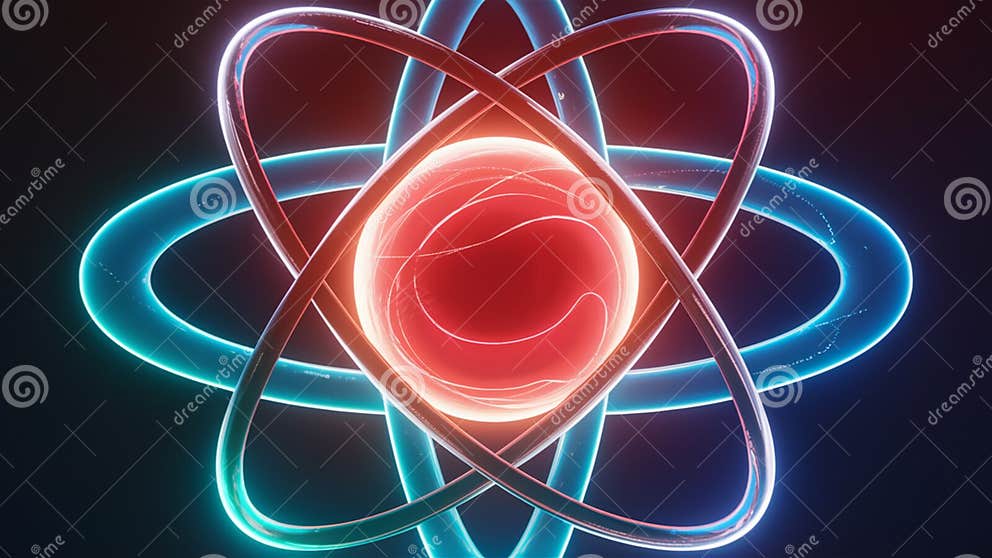 Looking Inside the Atom Nucleus, Protons, Neutrons, Electrons. Atomic ...