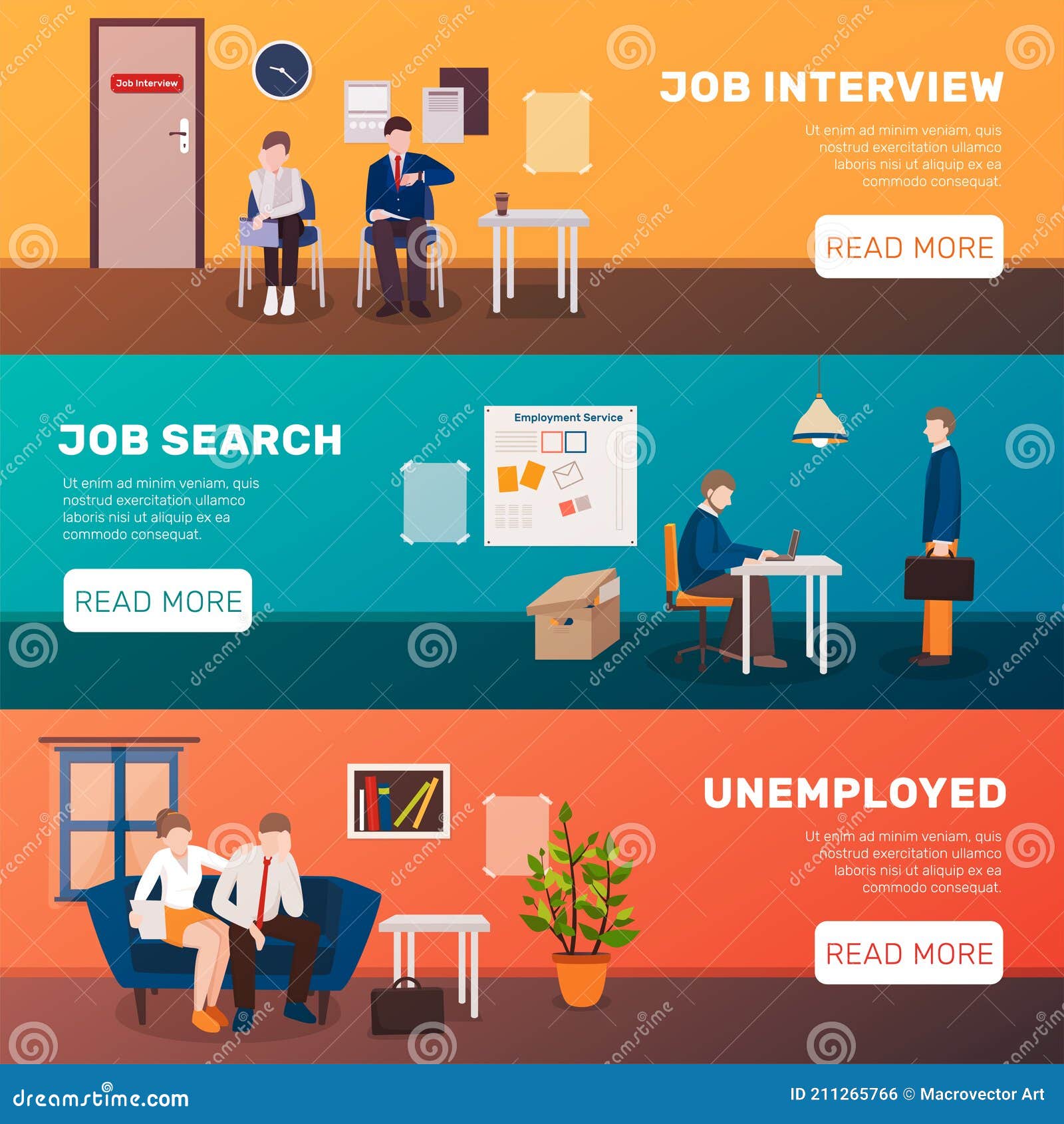 Looking for Job Banners stock vector. Illustration of concept - 211265766