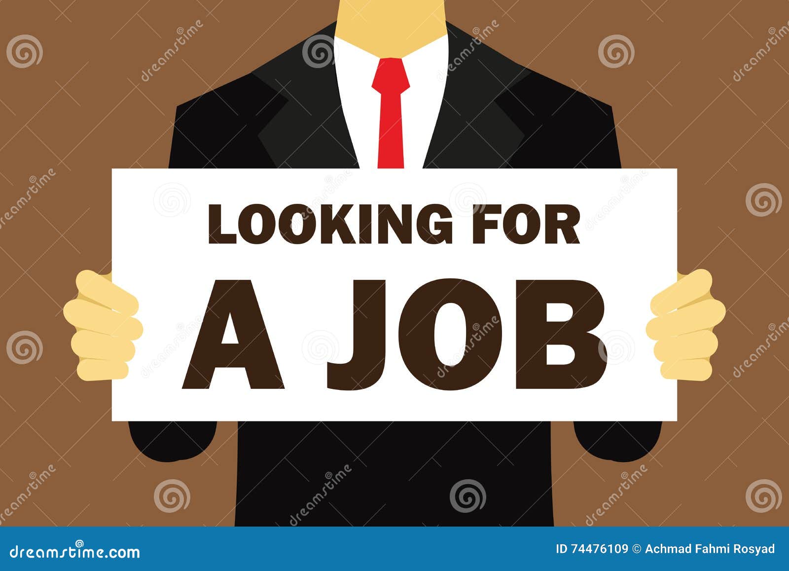 Looking for a job stock vector. Illustration of briefcase - 74476109
