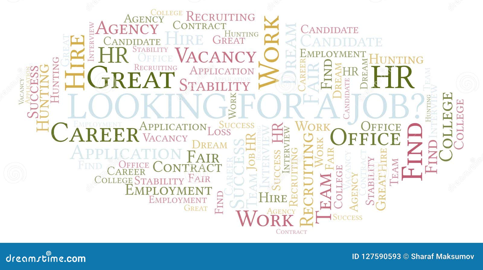 Looking for a Job Word Cloud. Stock Illustration - Illustration of ...