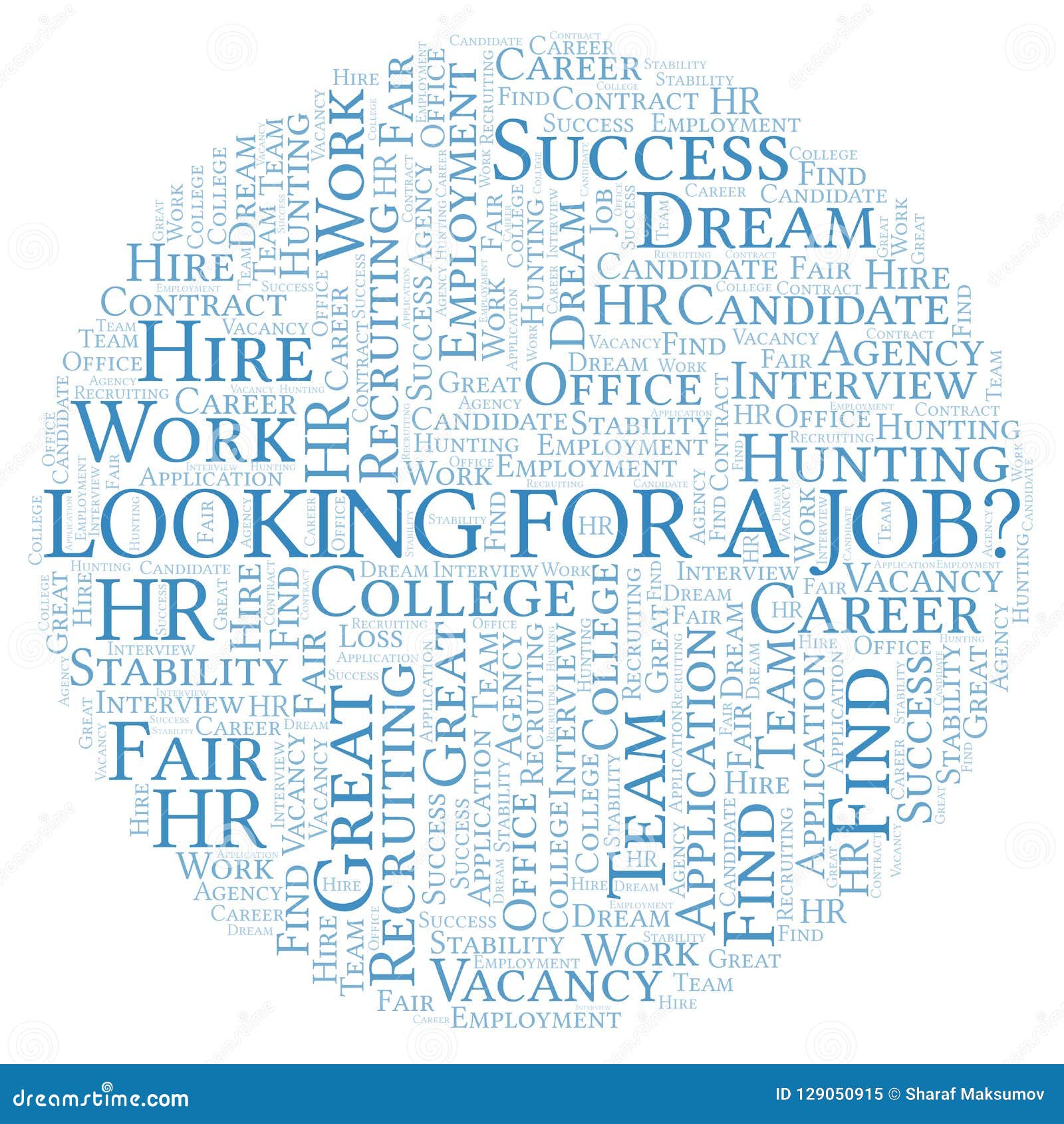 Looking for a Job Word Cloud. Stock Illustration - Illustration of work ...