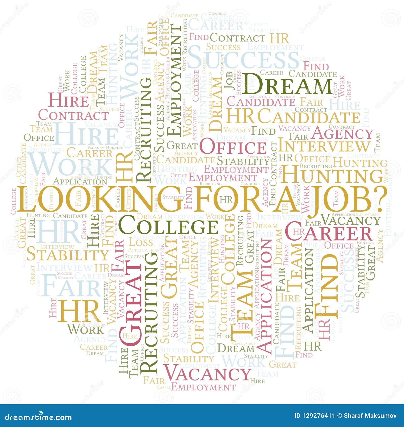 Looking for a Job Word Cloud. Stock Illustration - Illustration of ...