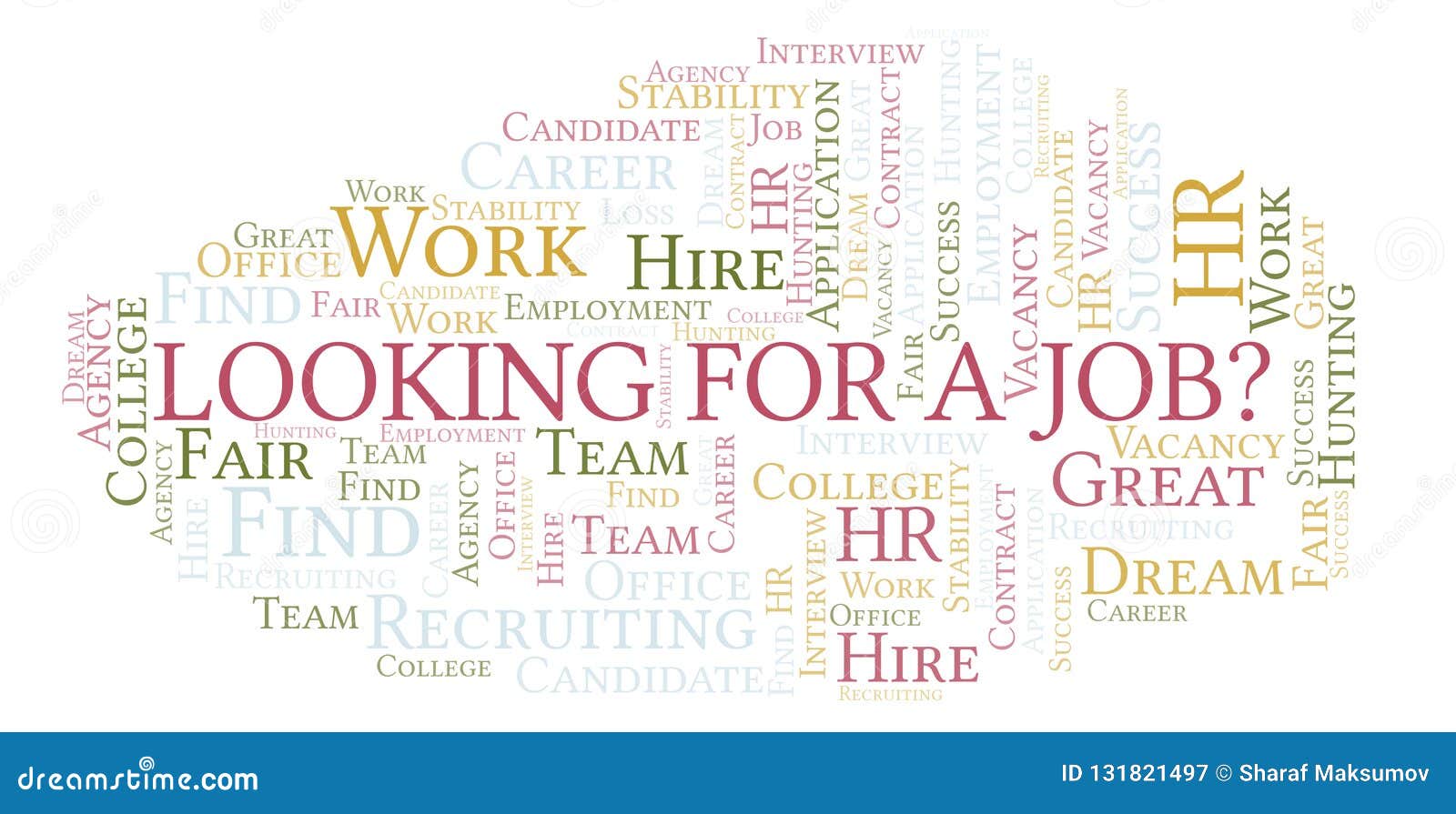 Looking for a Job Word Cloud Stock Illustration - Illustration of ...