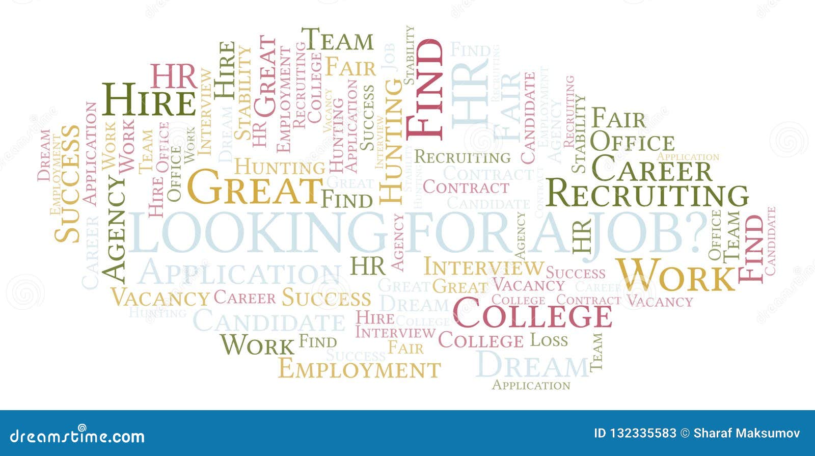 Looking for a Job Word Cloud Stock Illustration - Illustration of cloud ...