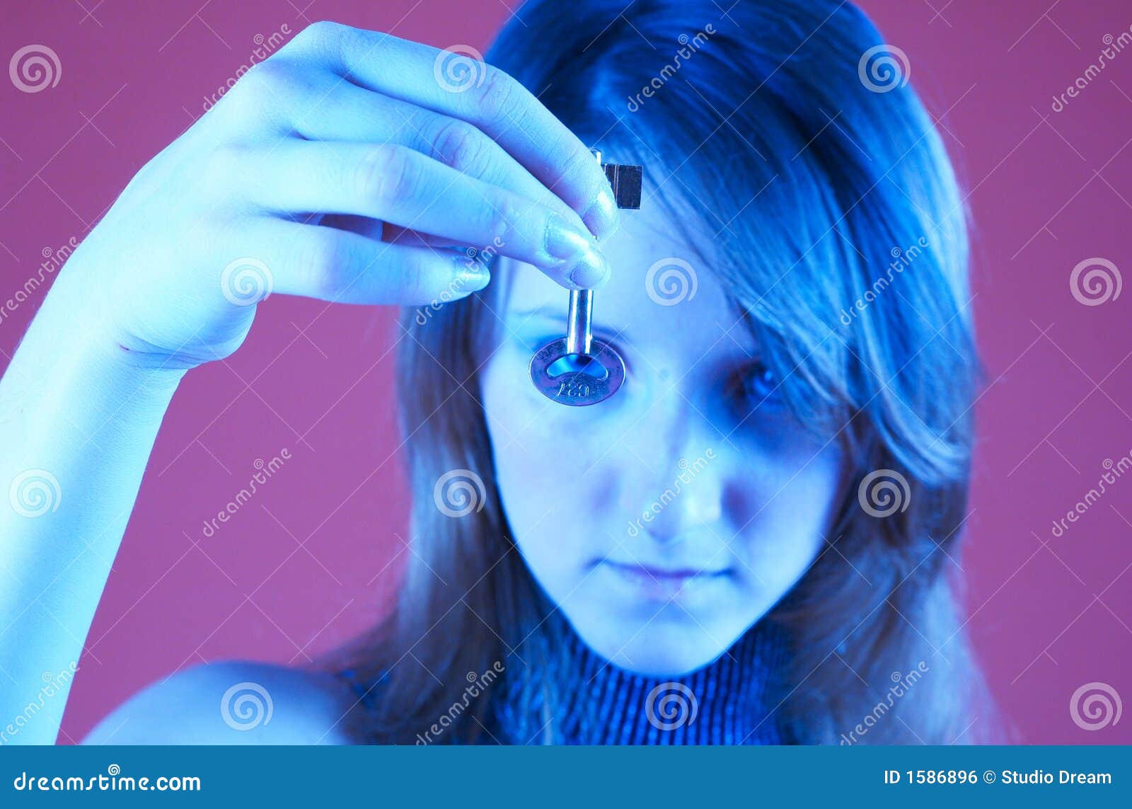 Looking through the key. stock photo. Image of isolated - 1586896