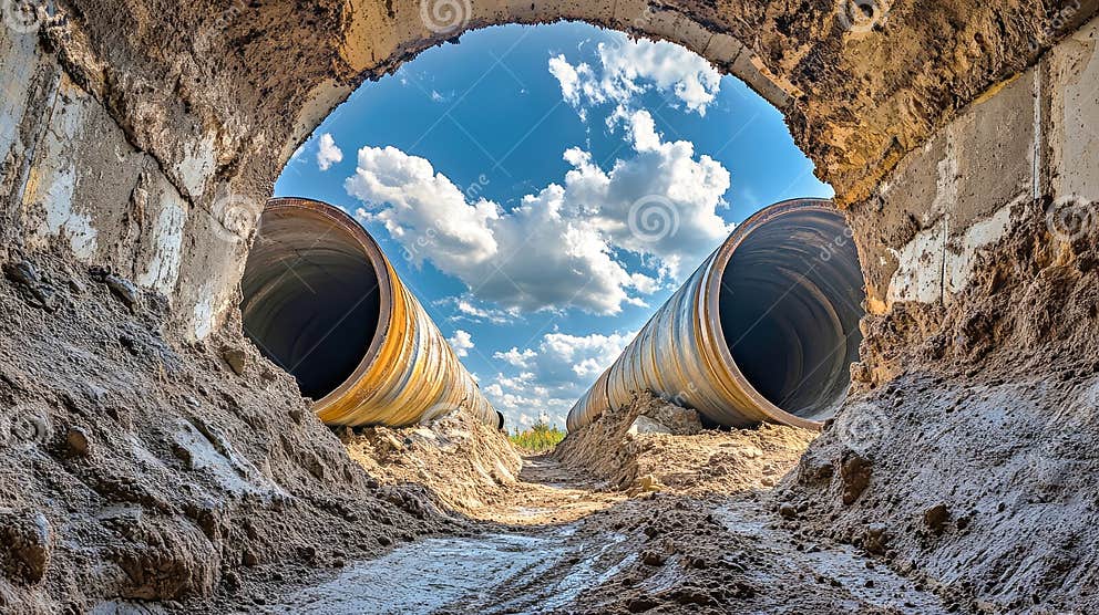 View from Inside a Newly Constructed Underground Passage with Large ...