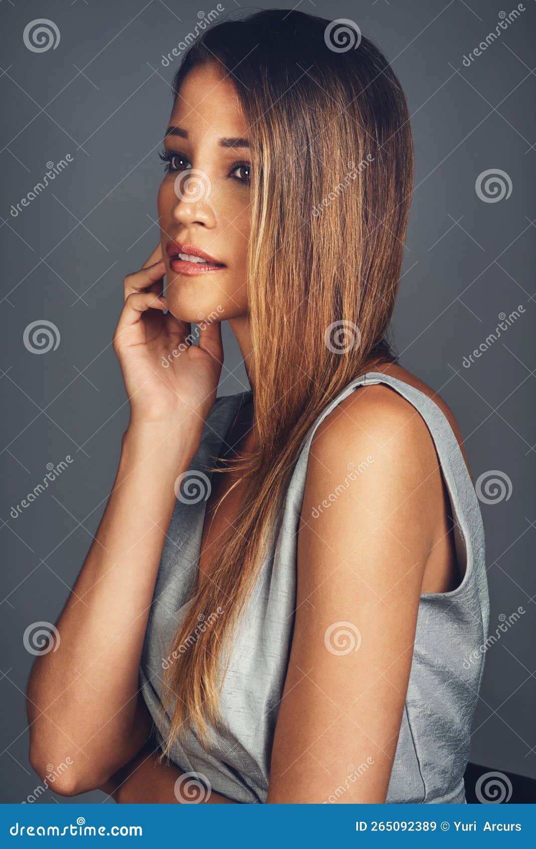 Looking Longingly into the Distance. Studio Stop of a Beautiful Young ...