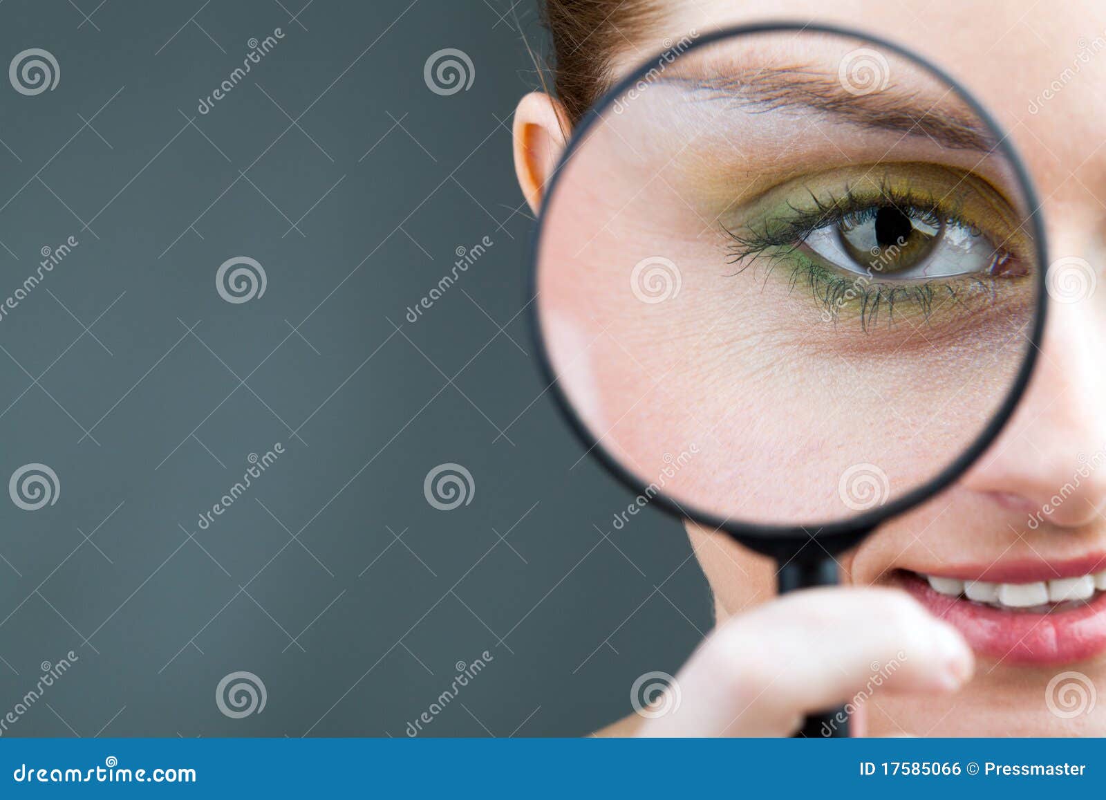 Looking through magnifier stock photo. Image of grey - 17585066