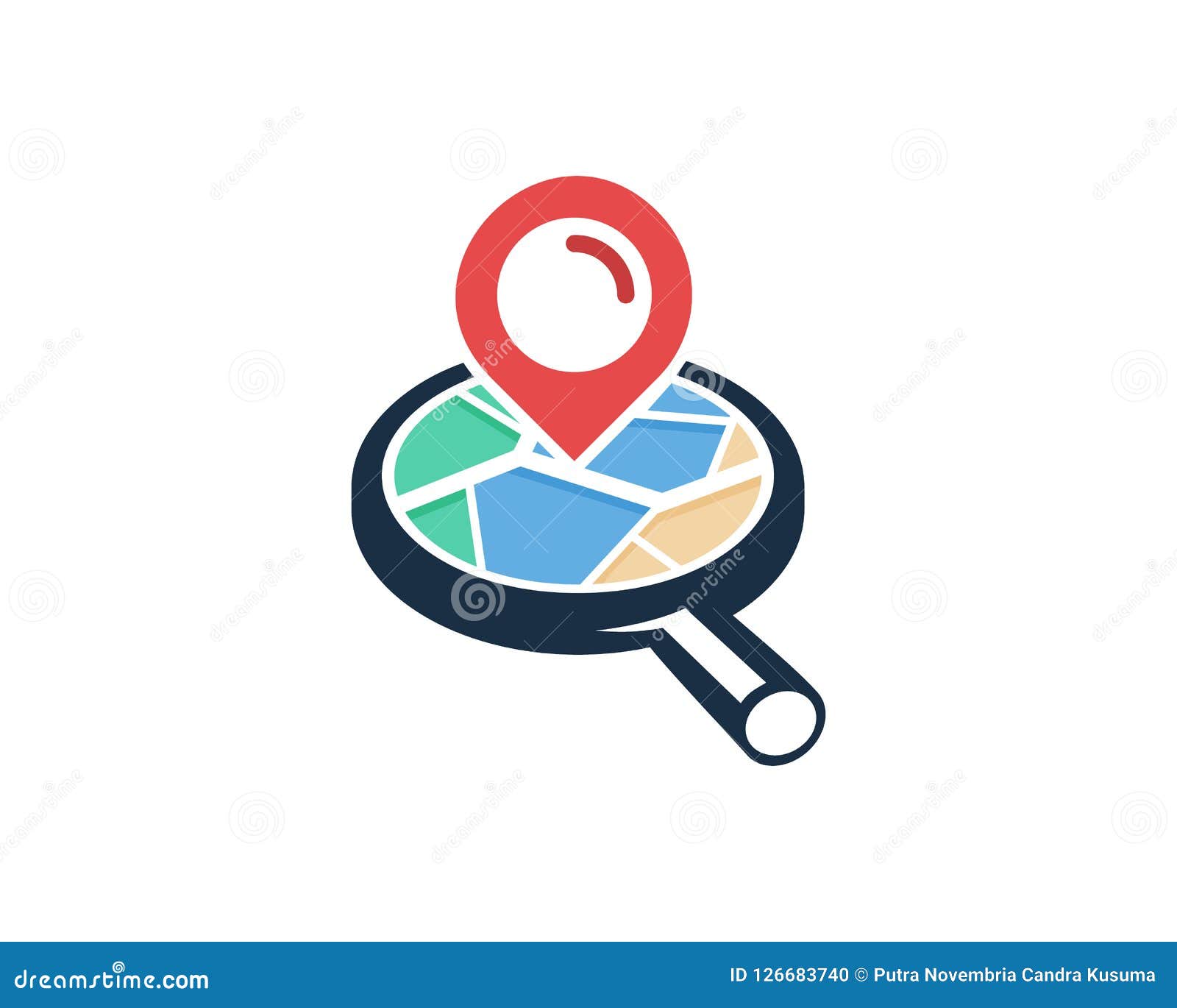 Looking Map Logo Icon Design Stock Vector - Illustration of cartography ...