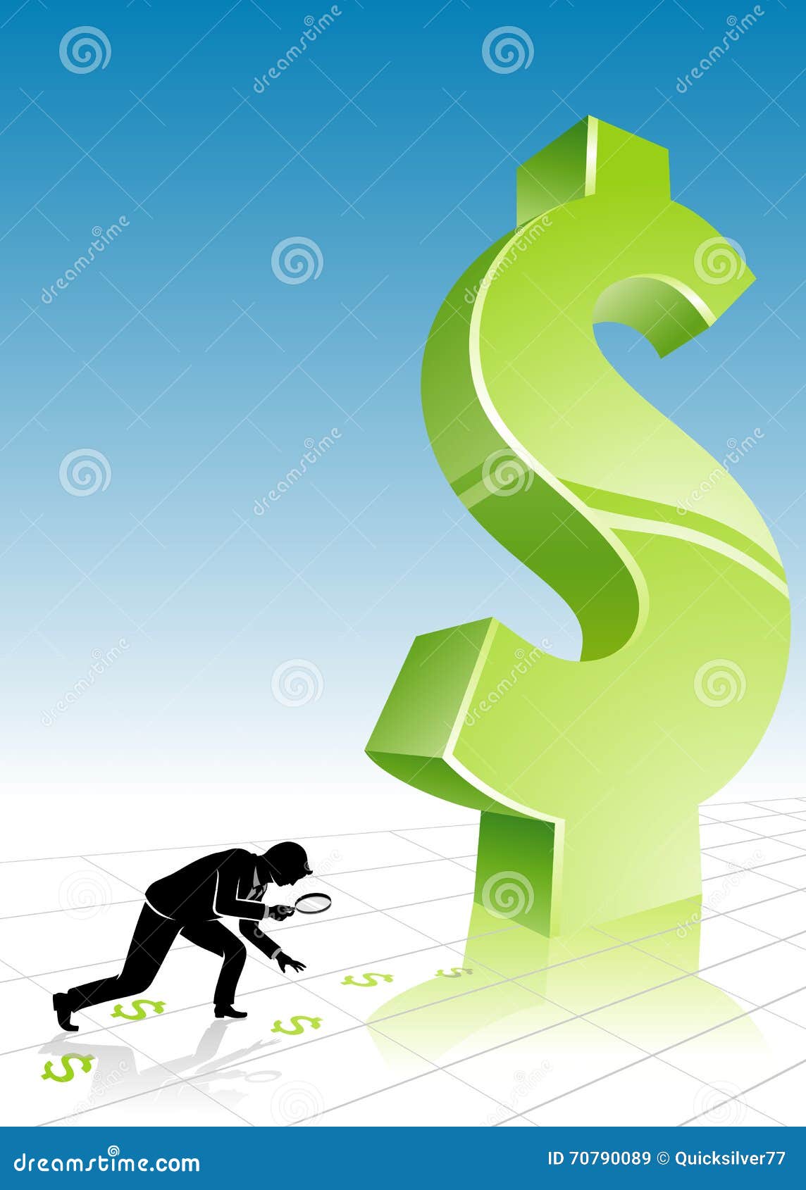 Looking for Money stock vector. Illustration of dollar - 70790089