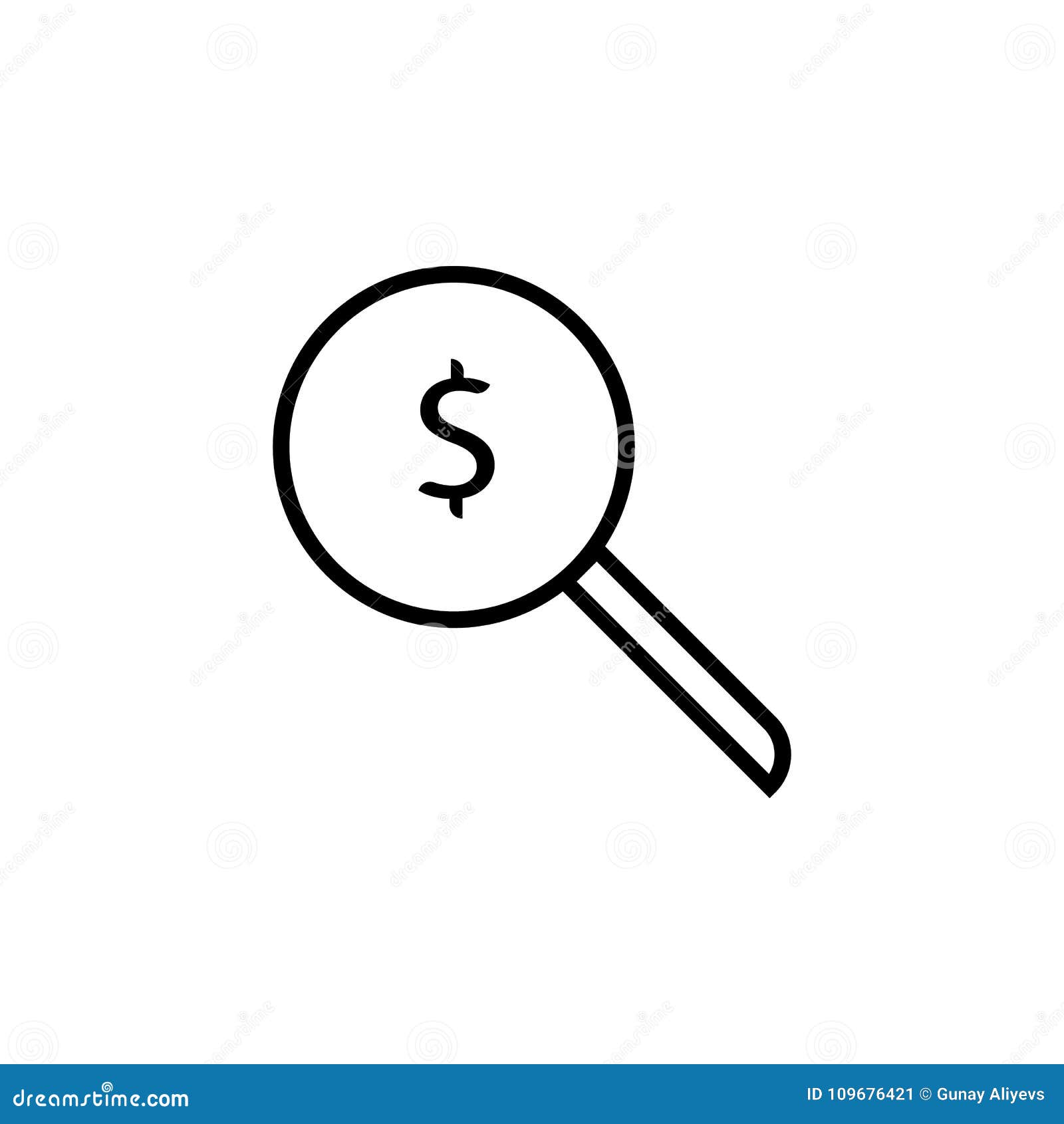 Looking for Money icon stock illustration. Illustration of seek - 109676421