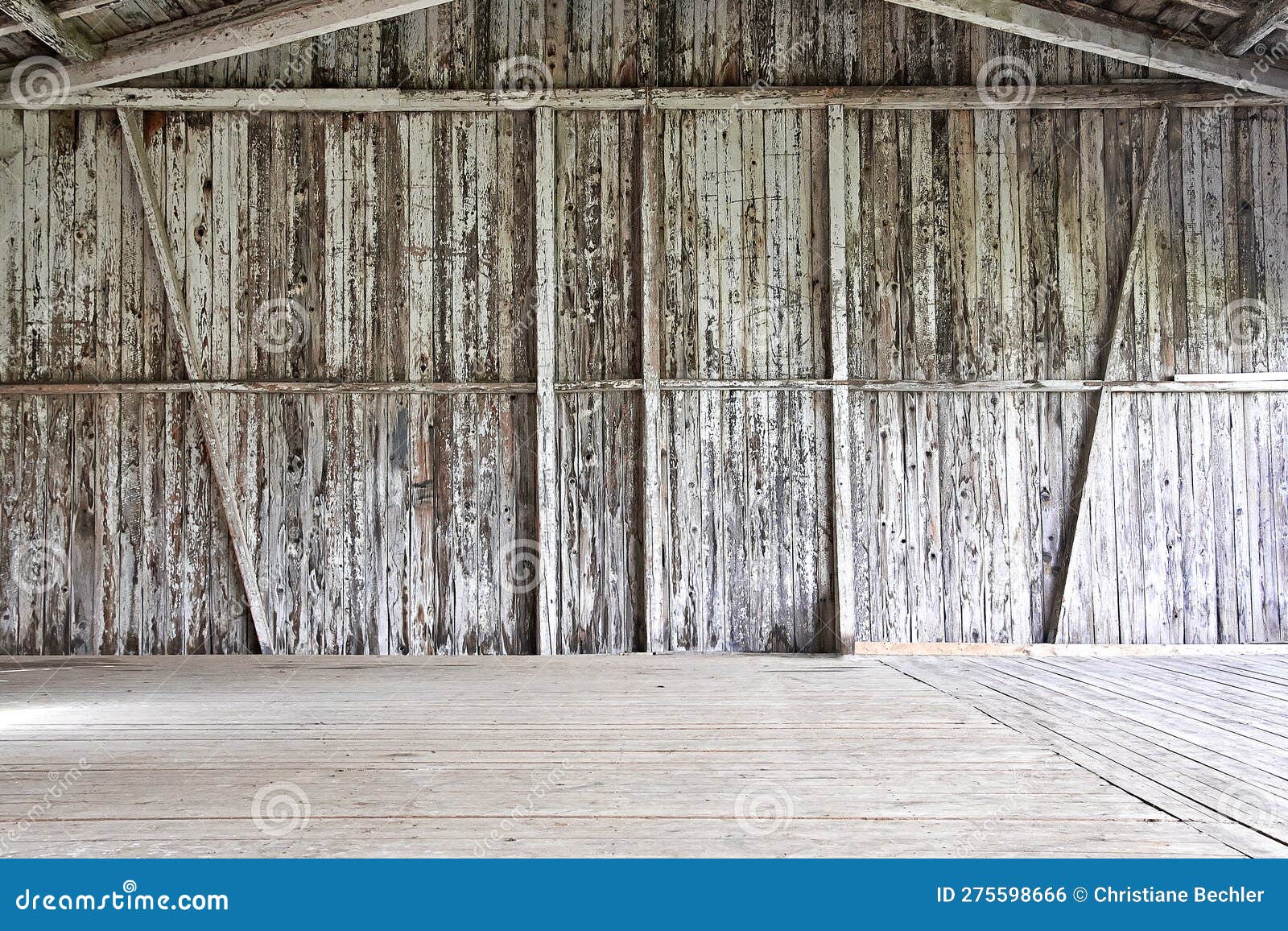 Looking through an Old Empty Barn To a Bare Wall Stock Photo - Image of ...