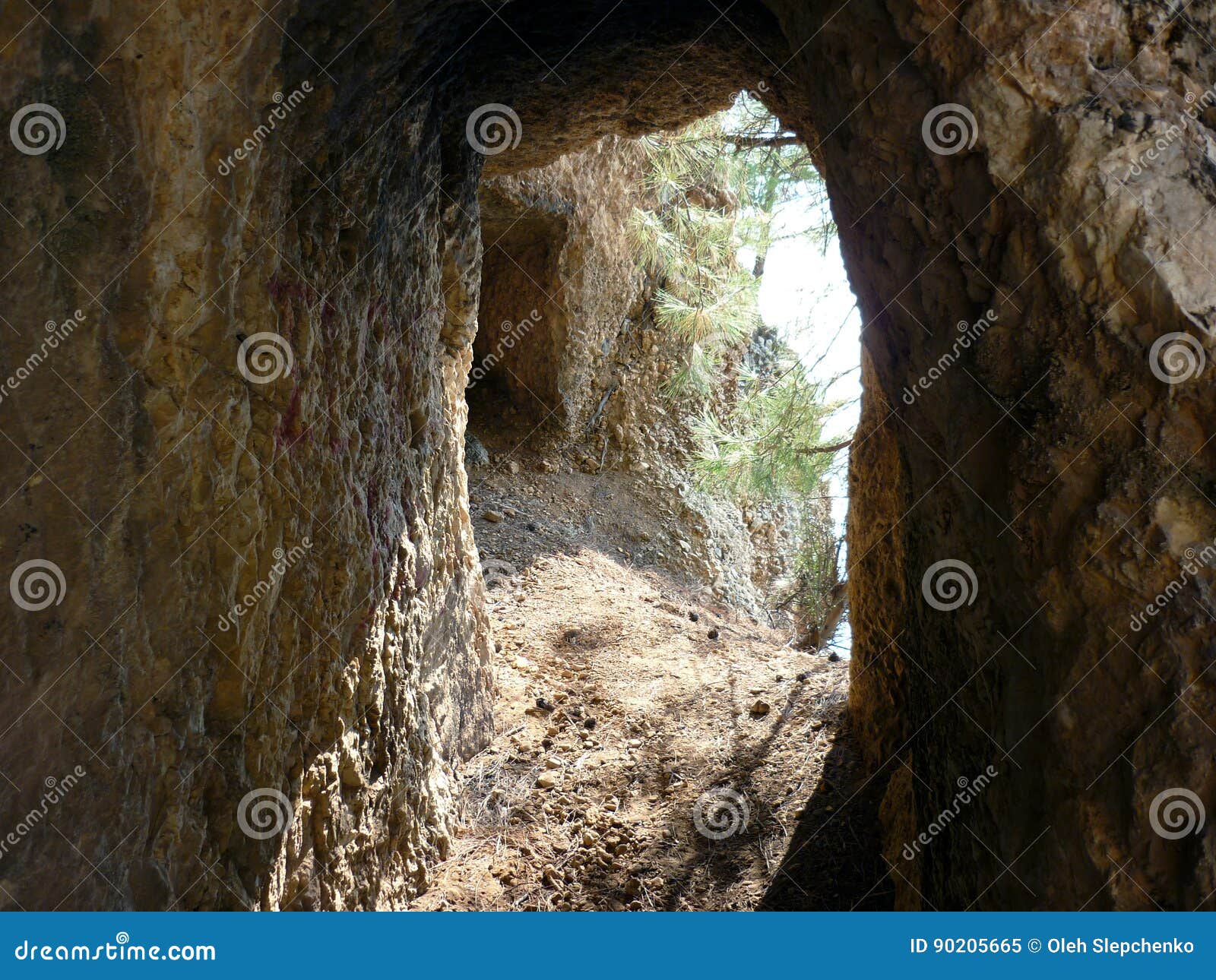 Looking Out through a Cave .the Narrow Way Stock Image - Image of ...