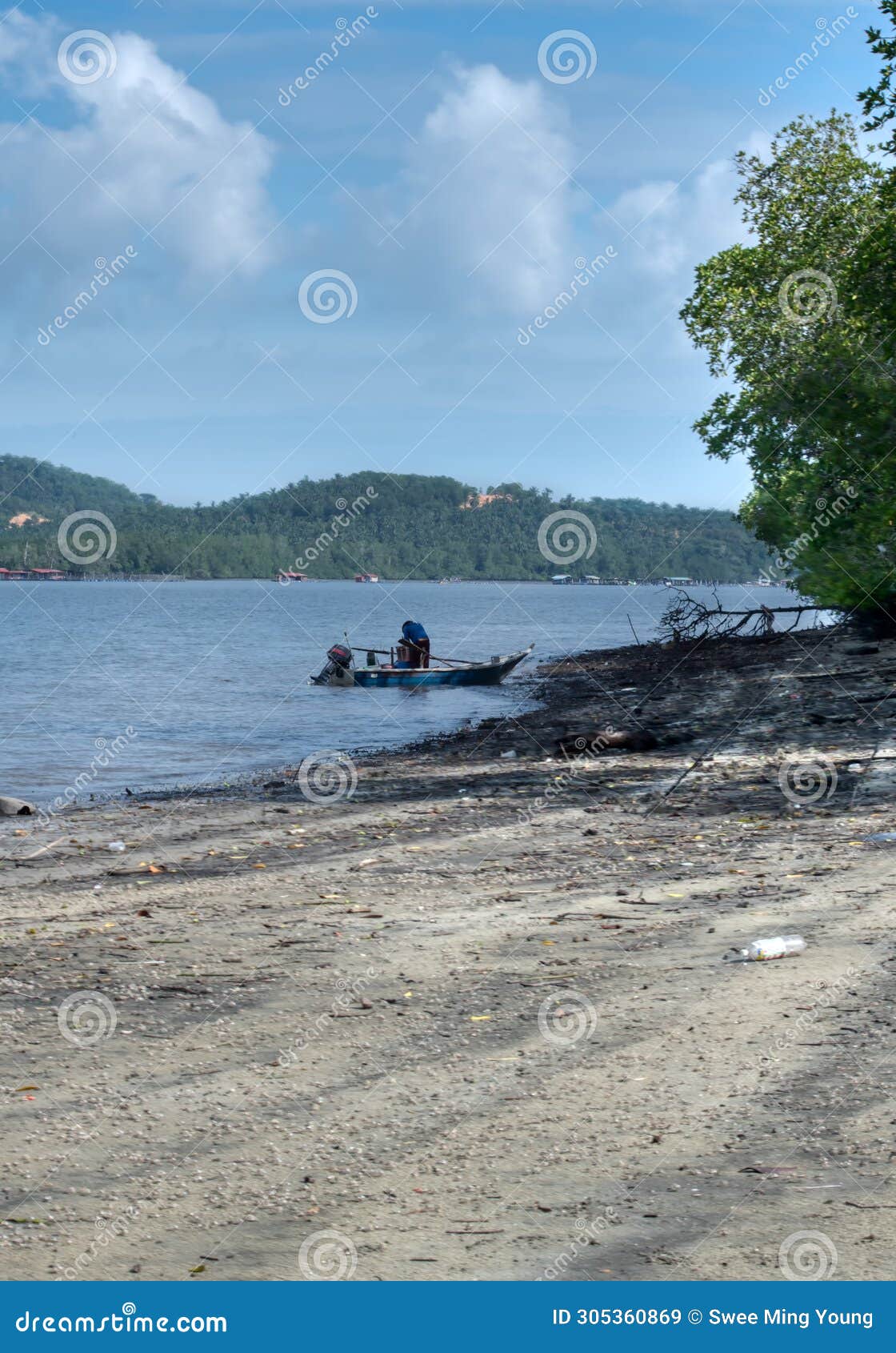 Looking Out into the Daytime Distance Ocean by the Beach. Stock Image ...