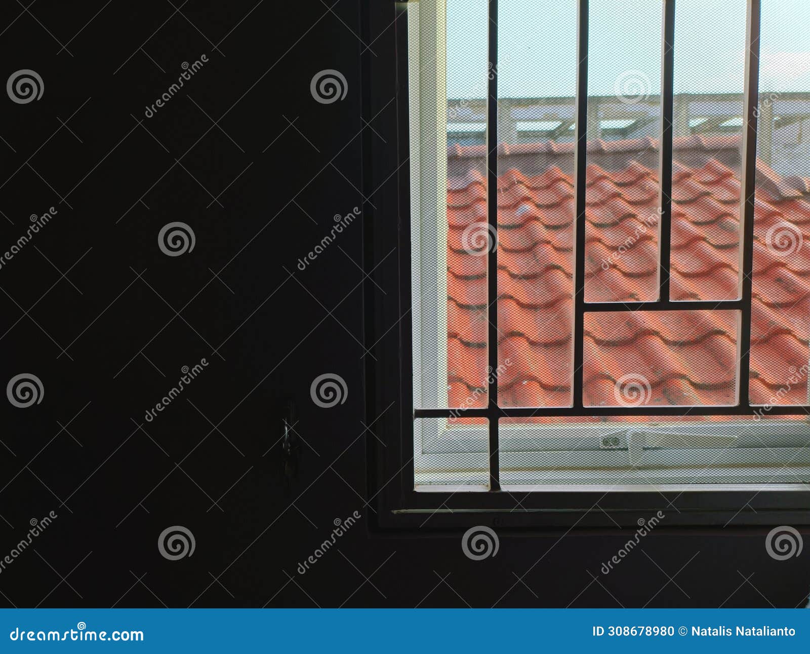 Looking Out the Window of a Dark Room.. Stock Photo - Image of door ...