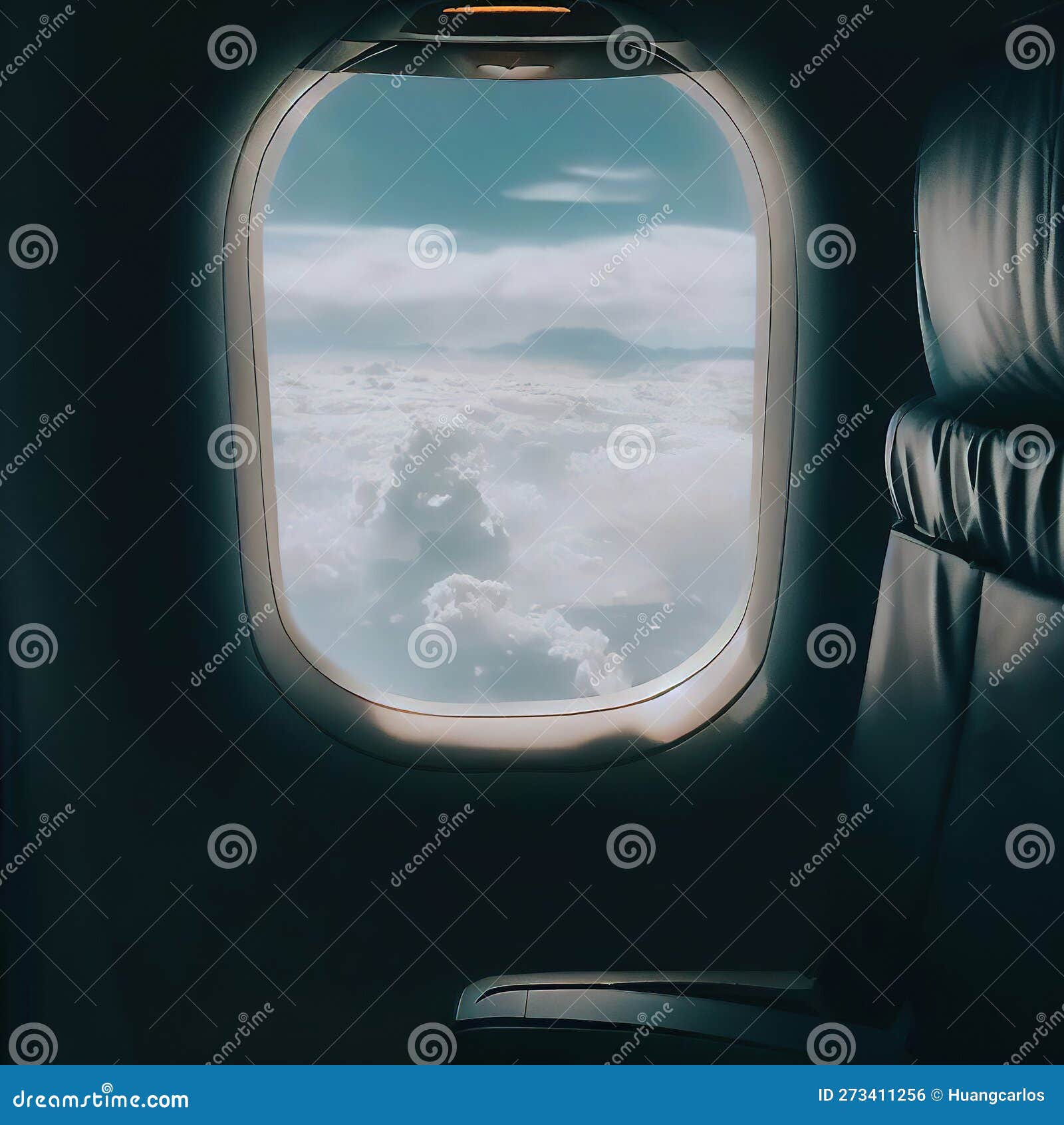Looking Out of the Window of the Plane, Sitting in the Cabin,night Sky ...