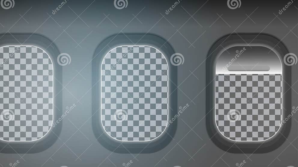 Looking Out the Windows of a Plane, Transparent Background Stock Vector ...