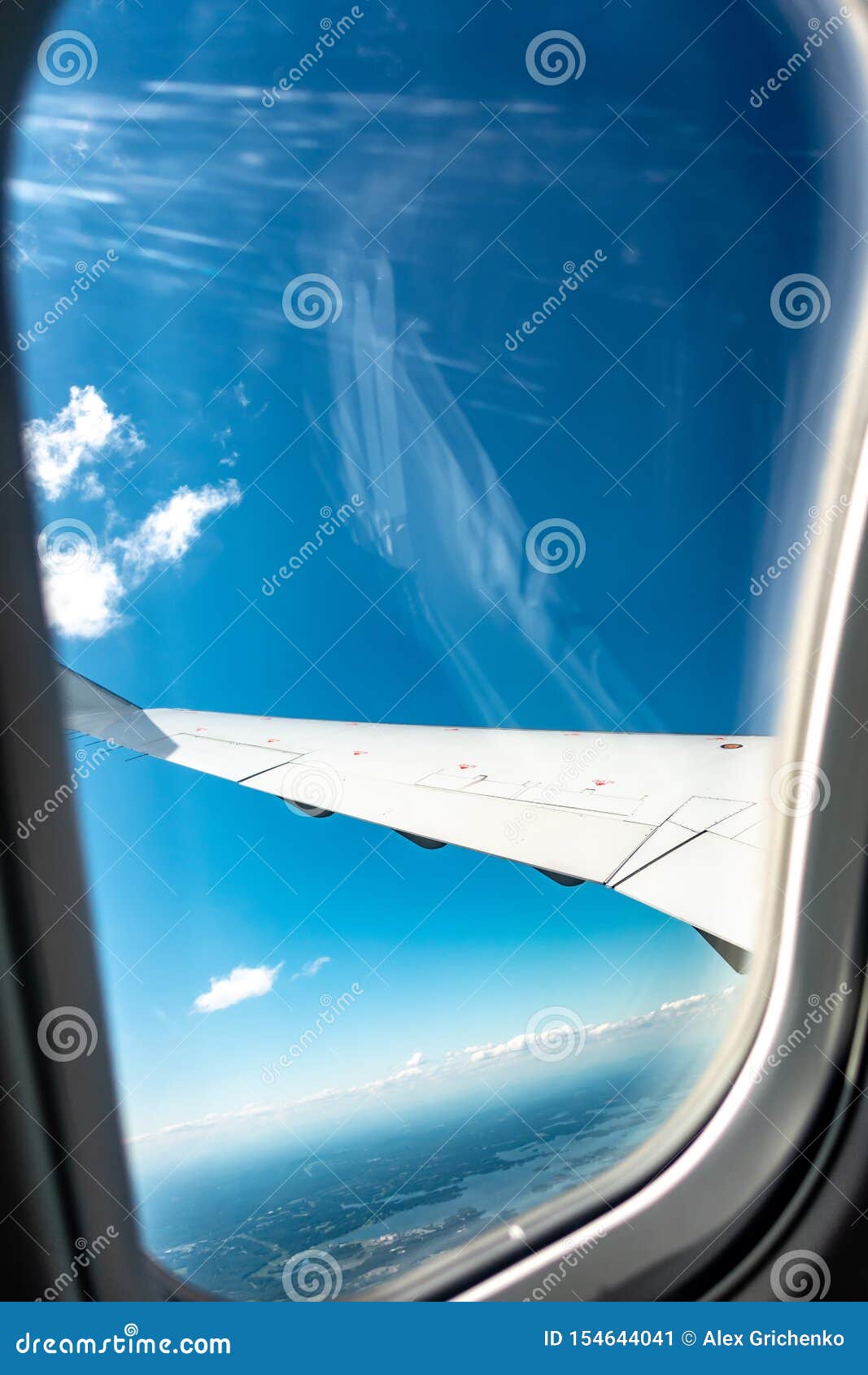 Looking Over Aircraft Wing in Flight Stock Image - Image of flying ...